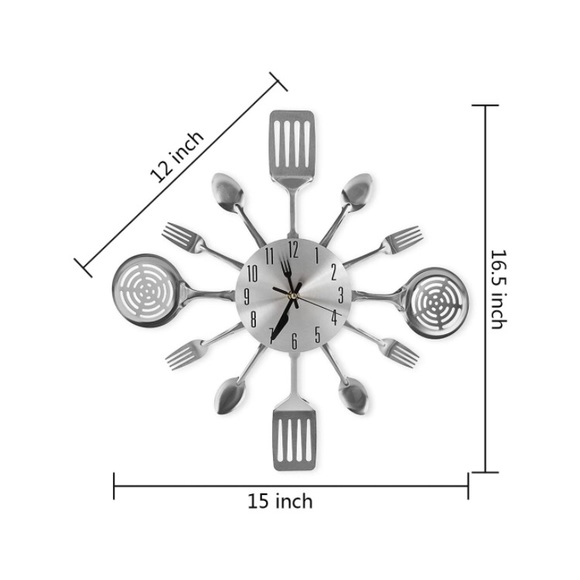 Accessories | 16 Inch Large Kitchen Wall Clocks With Spoons And Forks ...